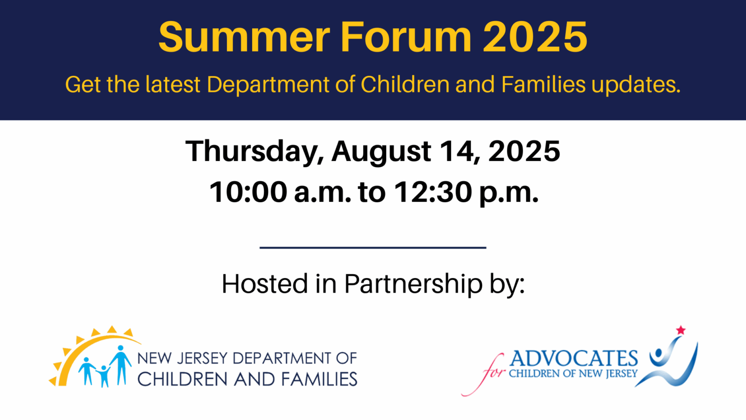 Watch Recording: 2025 ACNJ/NJ DCF Summer Forum - Advocates for Children ...